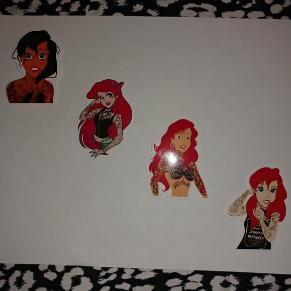 Disney | Accessories | Tatted Princess Ariel Sticker Bundle | Poshmark